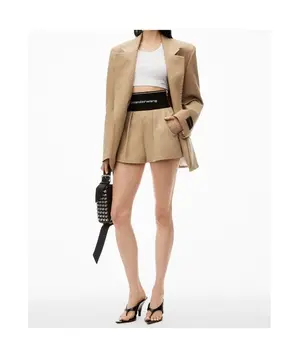 Alexander Wang Single-breasted Blazer With Layered Logo Patch