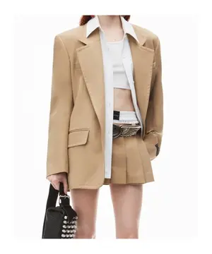 Alexander Wang Single-breasted Blazer With Layered Logo Patch