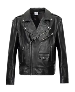 Vetements Long-sleeved Leather Biker Jacket