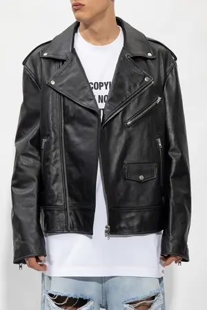 Vetements Long-sleeved Leather Biker Jacket