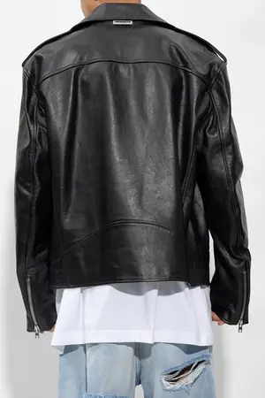 Vetements Long-sleeved Leather Biker Jacket