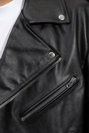 Vetements Long-sleeved Leather Biker Jacket
