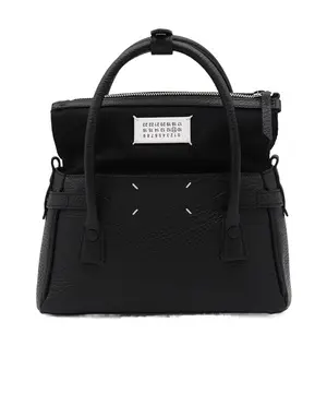 MAISON MARGIELA Top Handle Bag With Logo Patch - Black