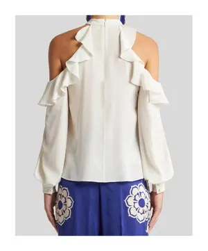 Etro Draped-detailed Cut-out Blouse