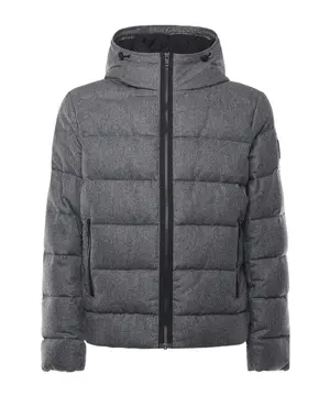 FAY Hooded Down Jacket With Double Zip Closure - Black