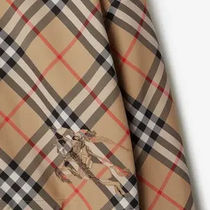 Burberry Checked Hooded Jacket With Equestrian Knight Decal - Sand-colored