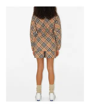 Burberry Checked Hooded Jacket With Equestrian Knight Decal