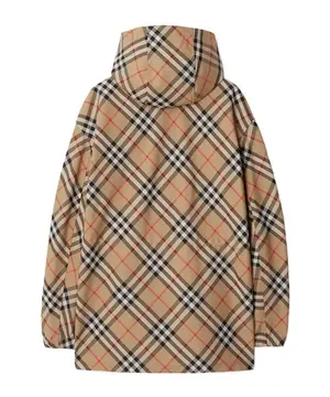 Burberry Checked Hooded Jacket With Equestrian Knight Decal