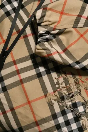 Burberry Checked Hooded Jacket With Equestrian Knight Decal