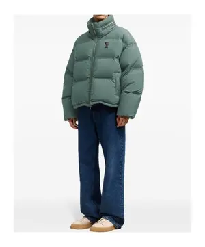 AMI Paris De Coeur Down Puffer Jacket With Invisible Hood