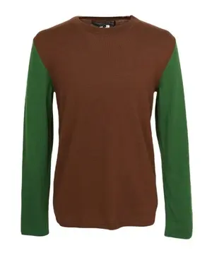 Comme Des Garçons Long Sleeve Crew Neck Sweater - Brown