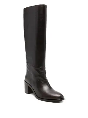 P.a.r.o.s.h Knee-high Pull-on Boots With Square Heel - Black