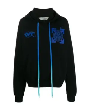 Off-White Logo Printed Hooded Sweater