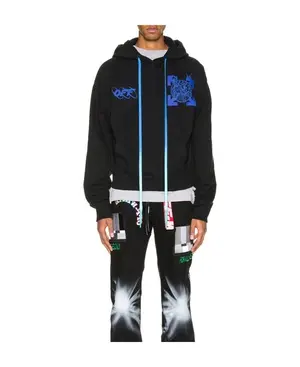 Off-White Logo Printed Hooded Sweater
