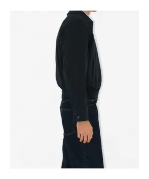 Burberry Long Sleeved Zip-up Shirt Jacket - Navy Blue
