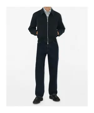 Burberry Long Sleeve Zip-up Shirt Jacket - Navy Blue