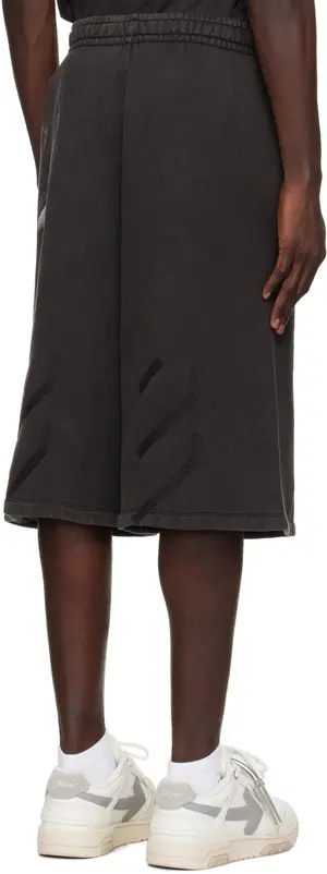 Off-White High Waisted Graphic Print Shorts