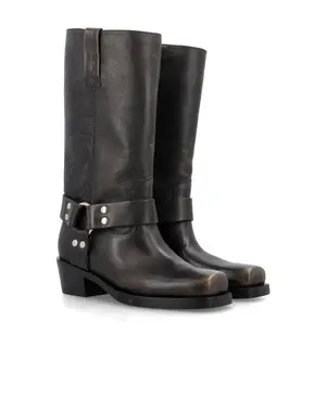 Paris Texas Roxy Brushed Leather Boots - Black