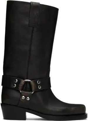 Paris Texas Roxy Brushed Leather Boots - Black