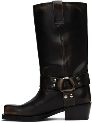 Paris Texas Roxy Brushed Leather Boots - Black