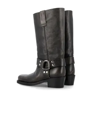 Paris Texas Roxy Brushed Leather Boots - Black