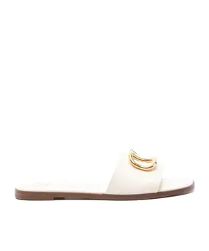 Valentino Garavani Vlogo Signature Open Toe Slip-on Sandals - Light Ivory