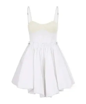 Attico Spaghetti Strap Mini Dress With Back Cutout