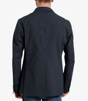 Tagliatore Long Sleeved Suit Jacket With Stripes And Lapel Detail