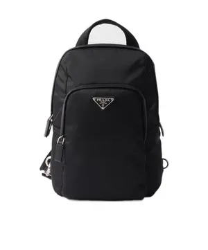 Prada Triangle-logo Zipped Backpack - Black