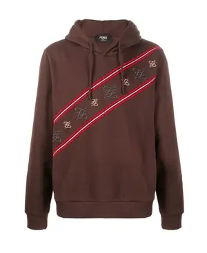 Fendi Ff Pattern Embroidered Hooded Sweater