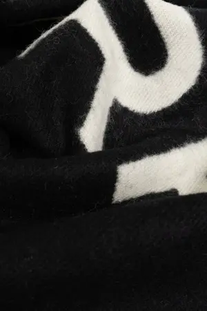 Marc Jacobs Logo Jacquard Fringed-edge Scarf - Black