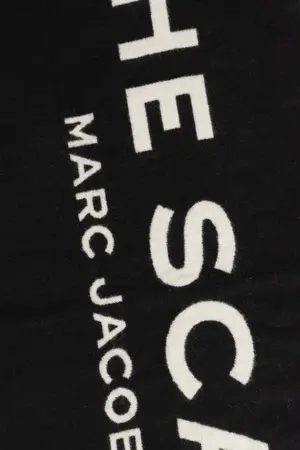 Marc Jacobs Logo Jacquard Fringed-edge Scarf - Black