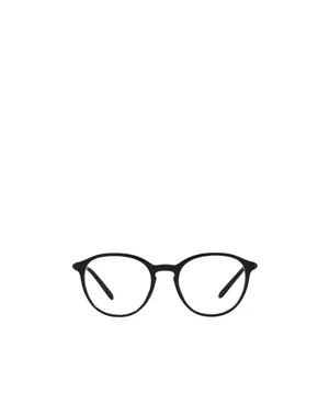Giorgio Armani Logo Print Round Frame Eyeglasses - Black