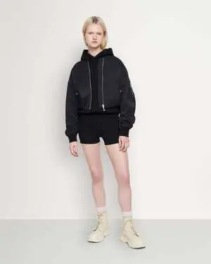 Moose Knuckles Zipped Cropped Bomber Jacket