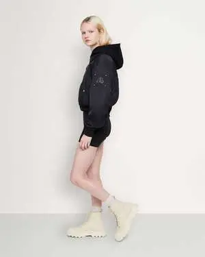 Moose Knuckles Zipped Cropped Bomber Jacket