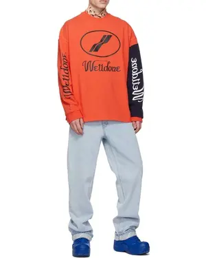 We11Done Super Large Spliced Long-sleeved T-shirt