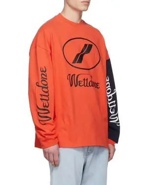We11Done Super Large Spliced Long-sleeved T-shirt