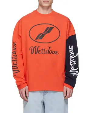 We11Done Super Large Spliced Long-sleeved T-shirt