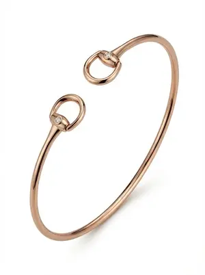 Gucci Horsebit Diamond Bangle Bracelet In 18k Gold - Yellow