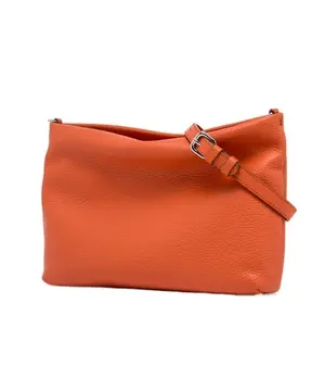 GIANNI CHIARINI Zippered Shoulder Bag With Detachable Chain - Corallo