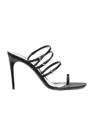 Saint Laurent Jerry Square Open Toe Mules - Black