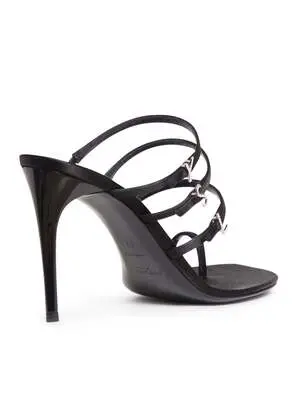 Saint Laurent Jerry Square Open Toe Mules - Black