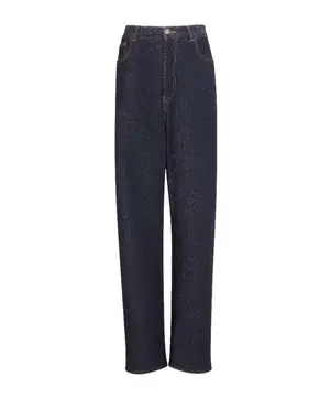 Alaïa Low-waisted Knit Denim Pants - Black/white