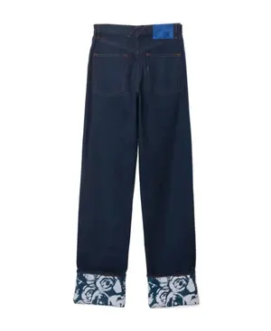 Burberry Straight-leg Jeans With Floral Cuffs