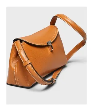 TOTEME Logo Plaque Foldover Top Crossbody Bag - Orange