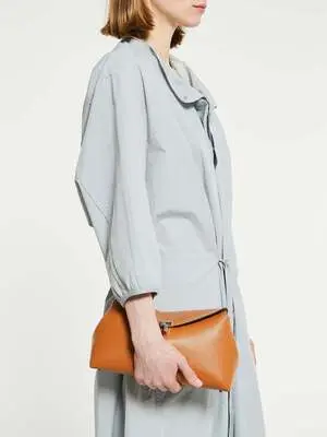 TOTEME Logo Plaque Foldover Top Crossbody Bag - Orange