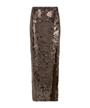 P.a.r.o.s.h Sequined Longuette Skirt With Rip Detail