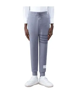 Thom Browne Four Bar Drawstring Joggers - Light Gray