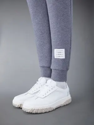 Thom Browne Four Bar Drawstring Joggers - Light Gray