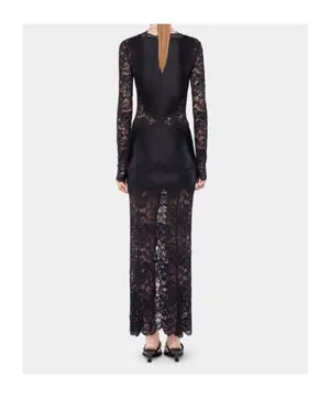 Rabanne Long Sleeve Lace Maxi Dress